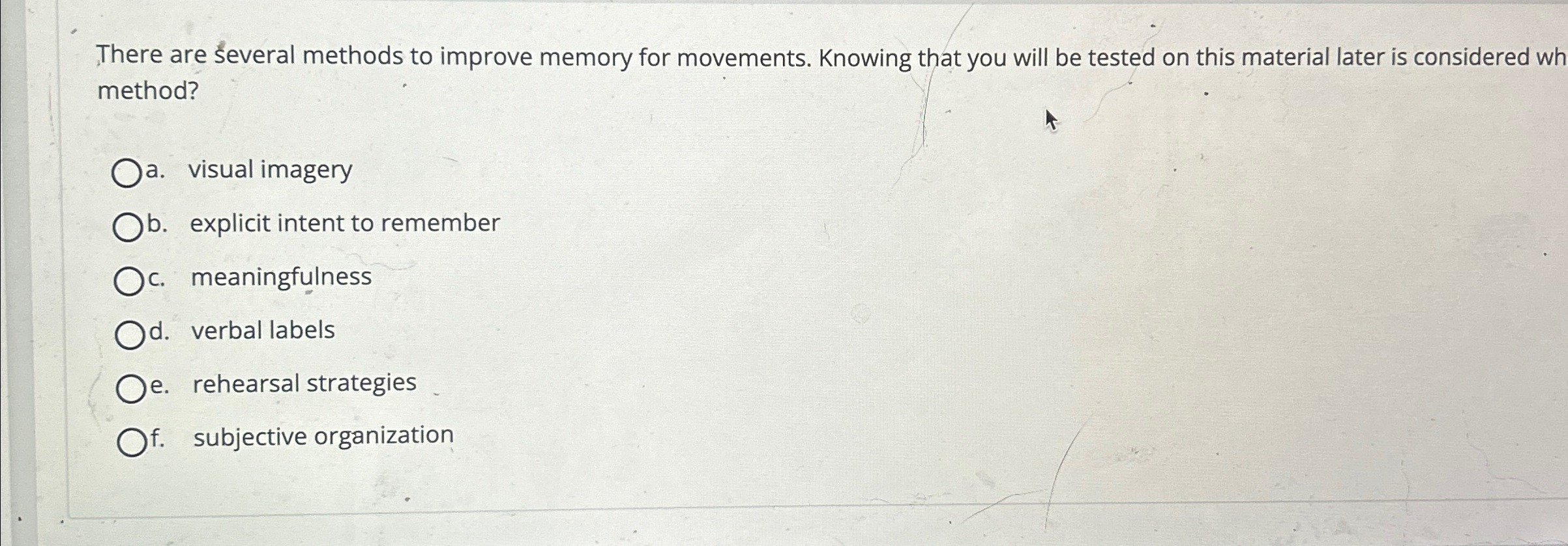 Solved There are several methods to improve memory for | Chegg.com