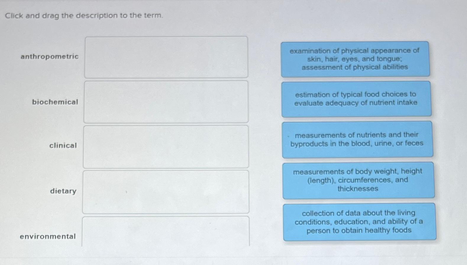 Solved Click and drag the description to the | Chegg.com