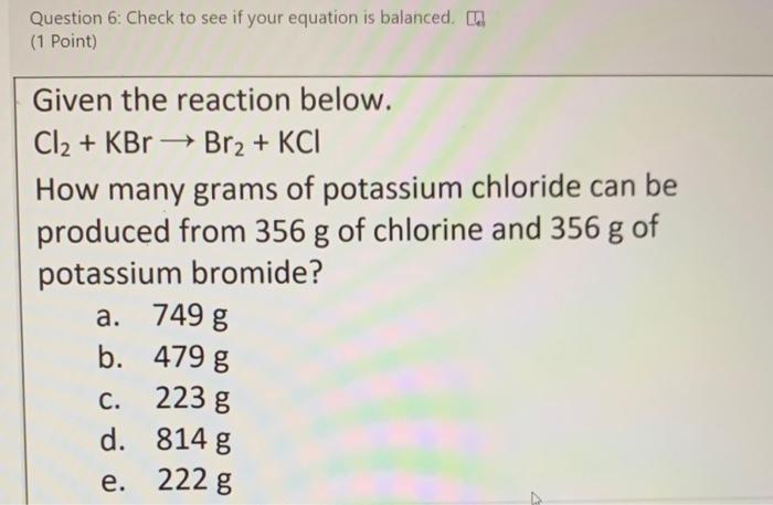 Solved Question 6: Check to see if your equation is | Chegg.com