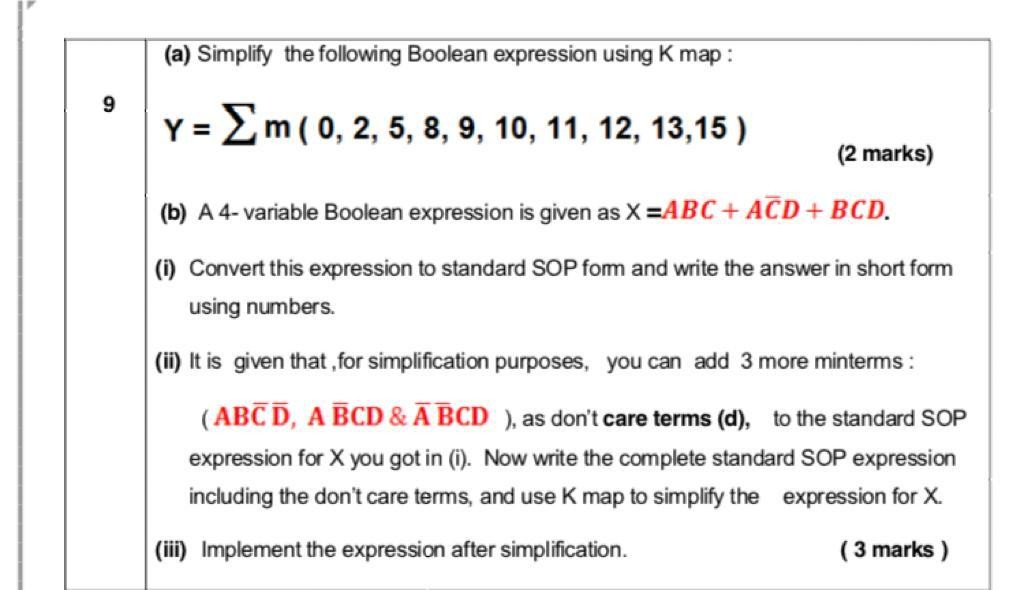 Solved (a) Simplify the following Boolean expression using k | Chegg.com