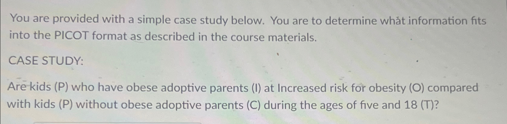 Solved You are provided with a simple case study below. You | Chegg.com