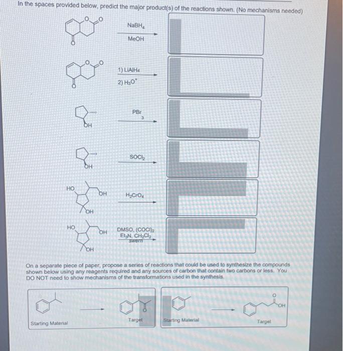 Solved In the spaces provided below, predict the major | Chegg.com