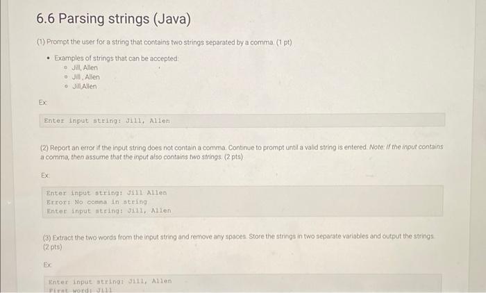 Solved (1) Prompt the user for a string that contains two | Chegg.com