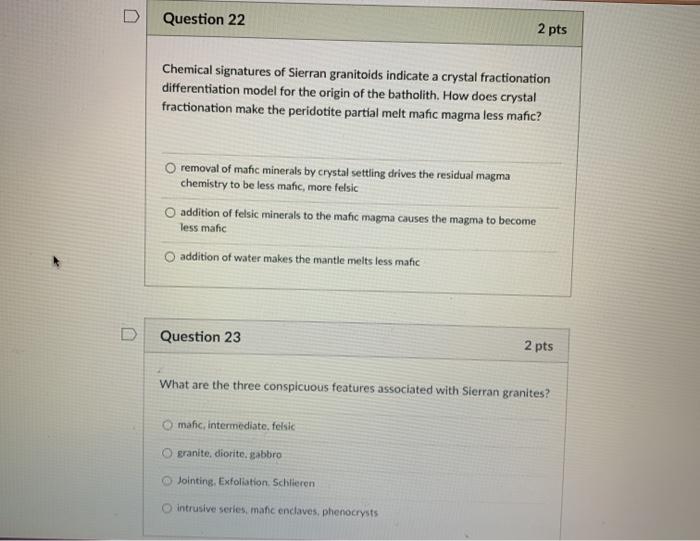 Solved Question 18 1 pts The Tertiary auriferous gravels are | Chegg.com
