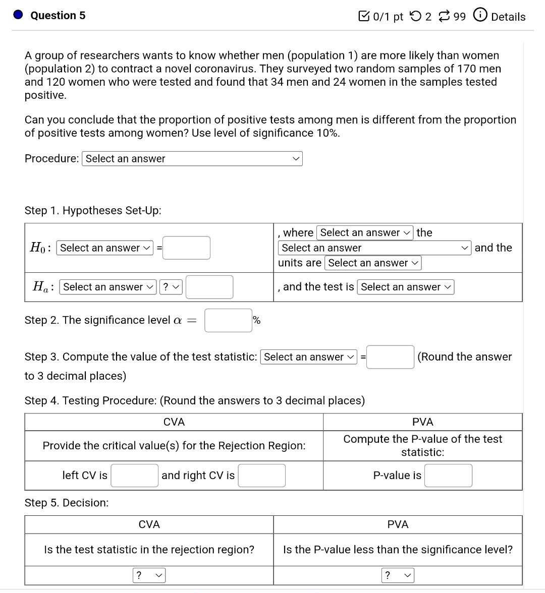 Solved A group of researchers wants to know whether men | Chegg.com