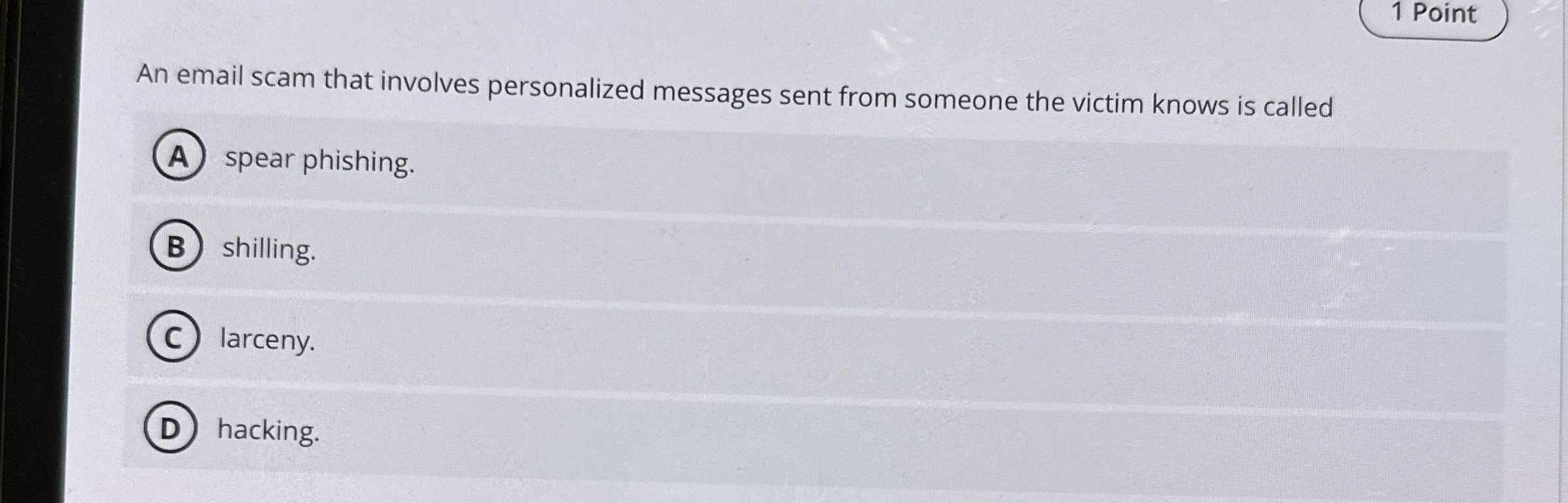 Solved An email scam that involves personalized messages | Chegg.com