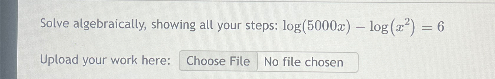 Solved Solve algebraically, showing all your steps: | Chegg.com