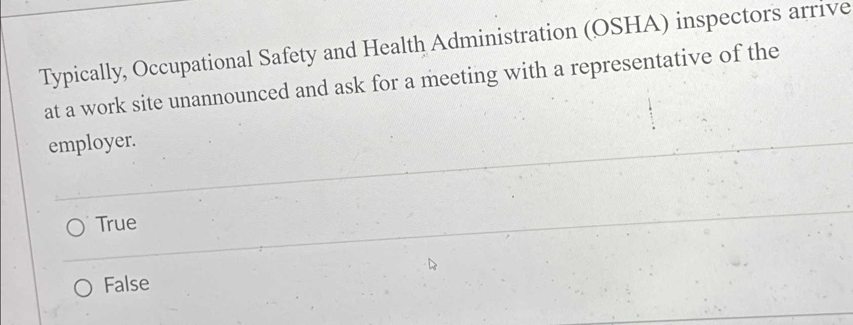 Solved Typically, Occupational Safety and Health | Chegg.com