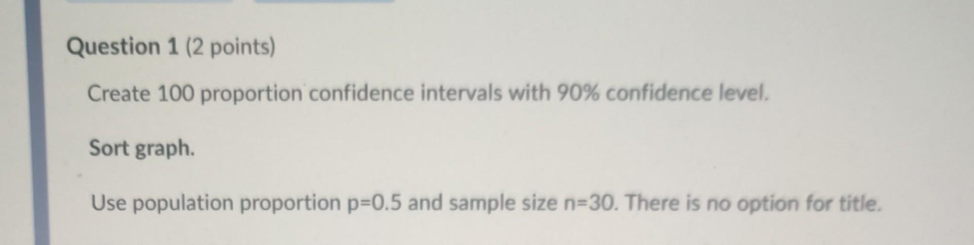 Solved Create 100 proportion confidence intervals with 90% | Chegg.com