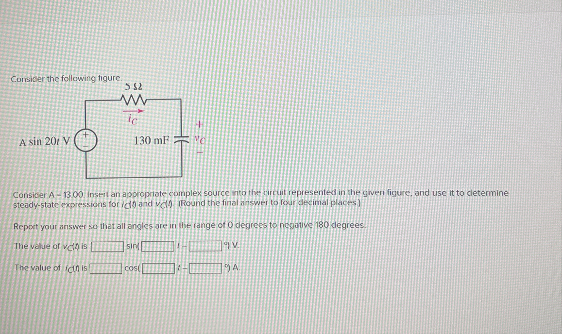 Solved Consider A=13.00. ﻿Insert an appropriate complex | Chegg.com