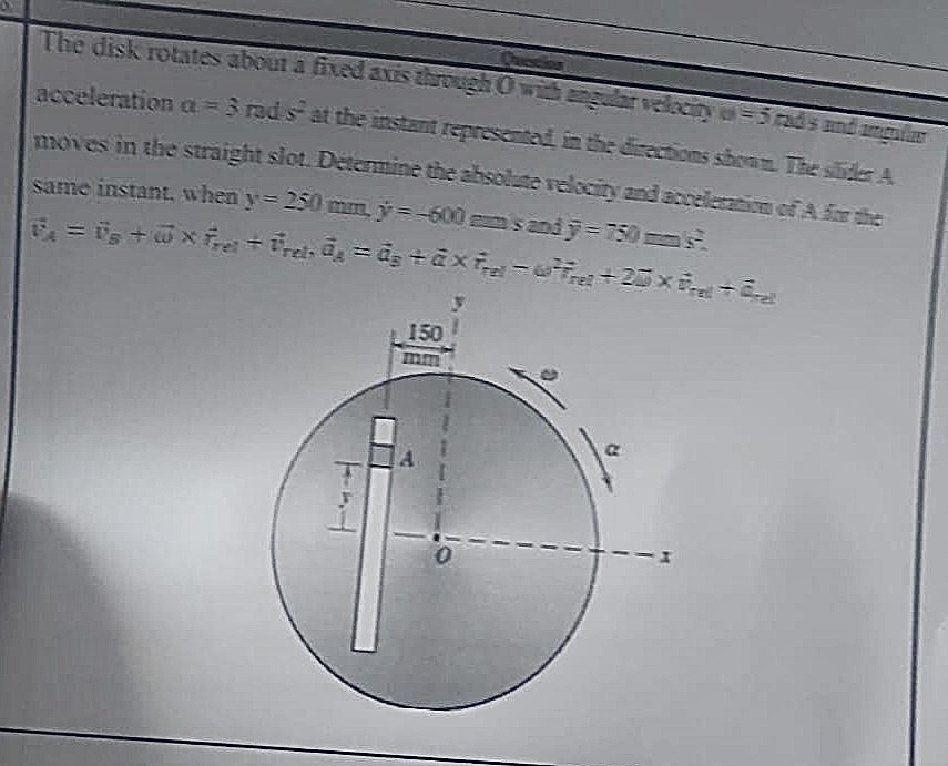 Solved acceleration α=3 ﻿rod s s2 ﻿at the instant | Chegg.com