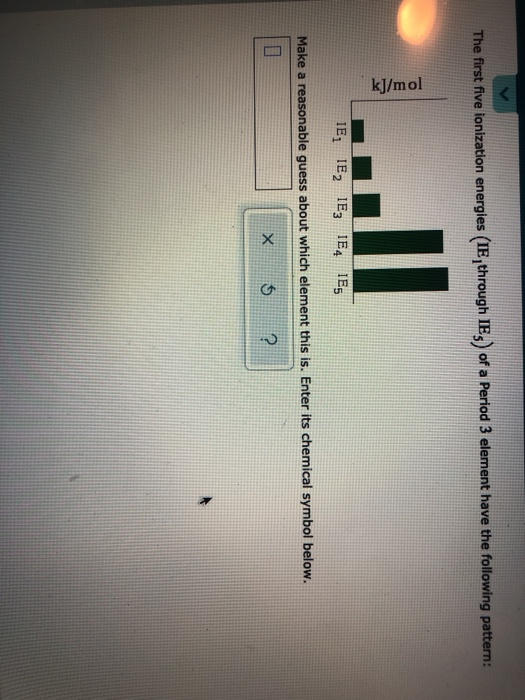 Solved The first five ionization energies (IE, through IE) | Chegg.com