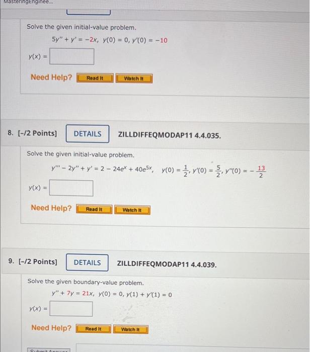 Solved Solve the given initial-value problem. | Chegg.com