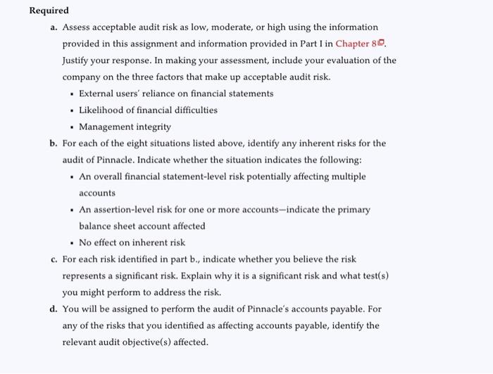 Solved Integrated Case Application-Pinnacle Manufacturing: | Chegg.com