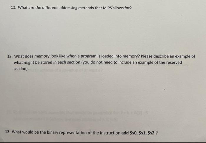 Solved 11. What are the different addressing methods that | Chegg.com
