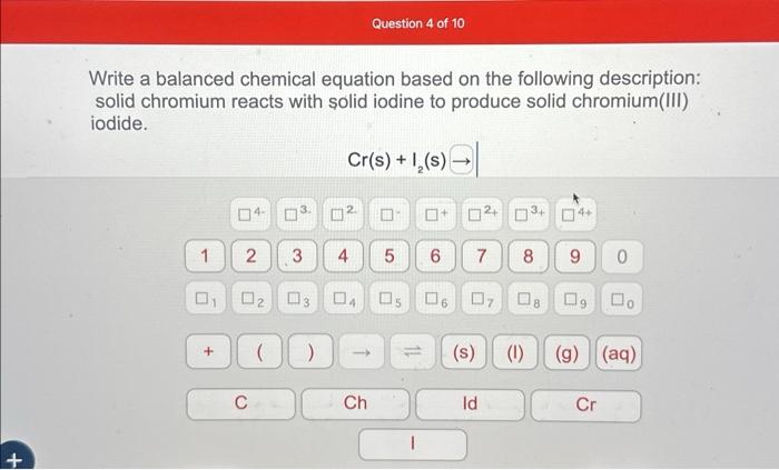 Solved Write a balanced chemical equation based on the | Chegg.com