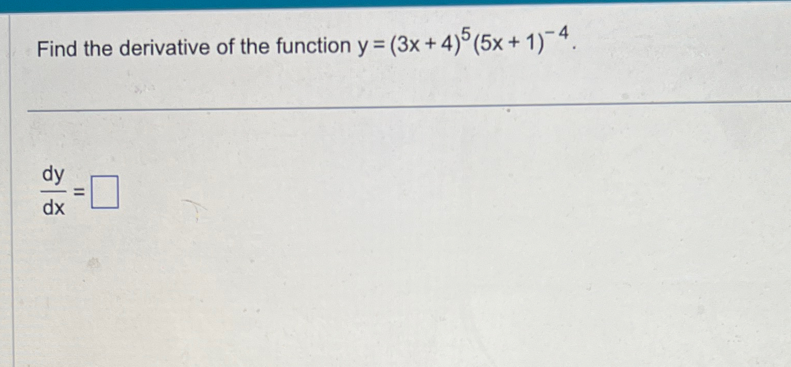 Solved Find the derivative of the function | Chegg.com