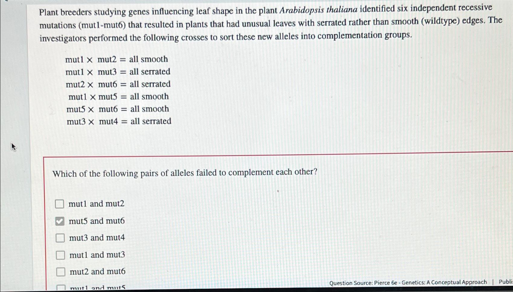 Solved Plant breeders studying genes influencing leaf shape | Chegg.com