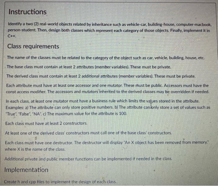 Solved Identify a two (2) real-world objects related by | Chegg.com