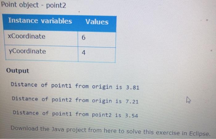 Solved The Point class is used for representing a point with | Chegg.com