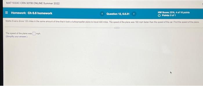 Solved MAT 1033C CRN 30118 ONLINE Summer 2022 Homework: Ch | Chegg.com