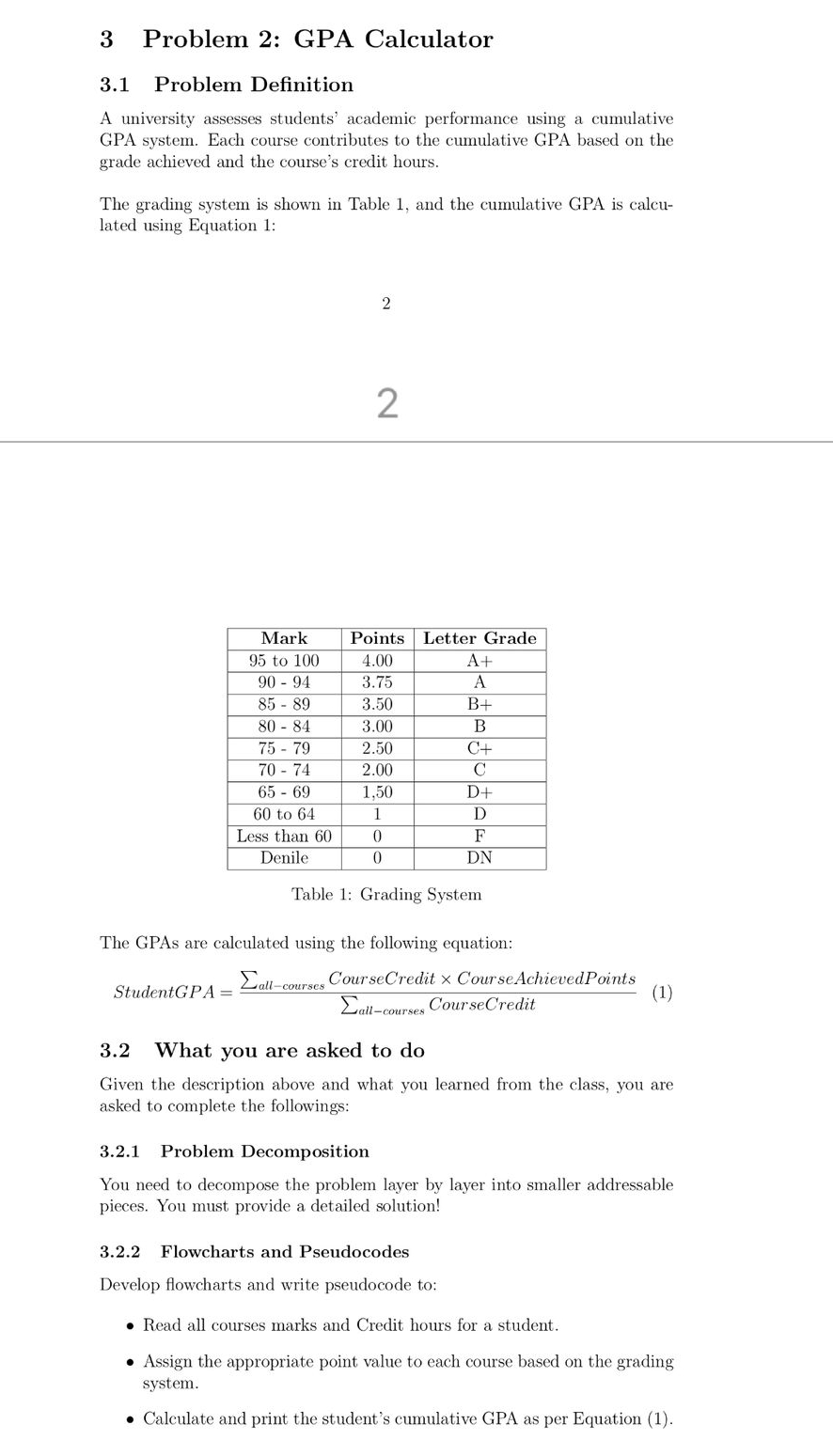 Solved 3 ﻿Problem 2: GPA Calculator3.1 ﻿Problem DefinitionA | Chegg.com