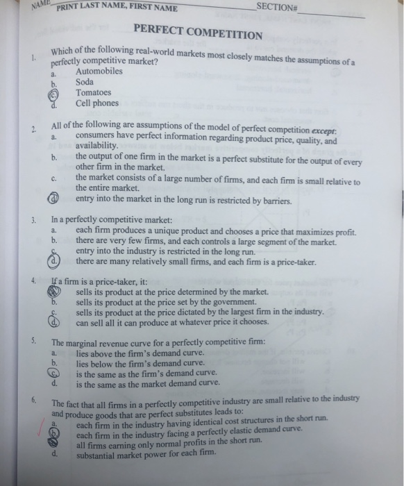 Solved PRINT LAST NAME, FIRST NAME NAM SECTION PERFECT | Chegg.com