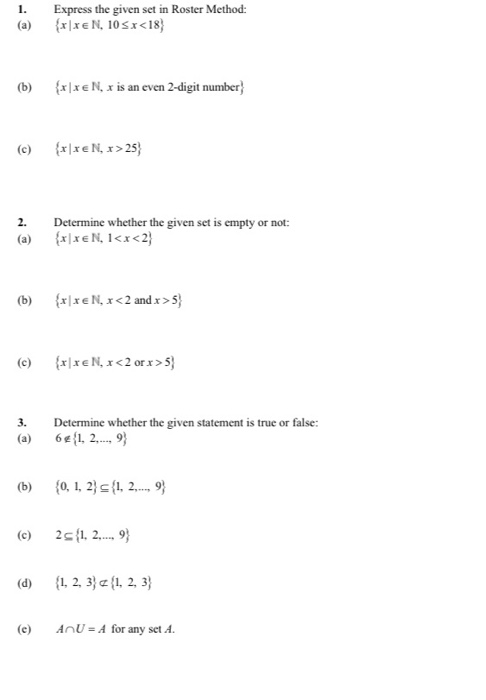 Solved 1. (a) Express the given set in Roster Method: | Chegg.com