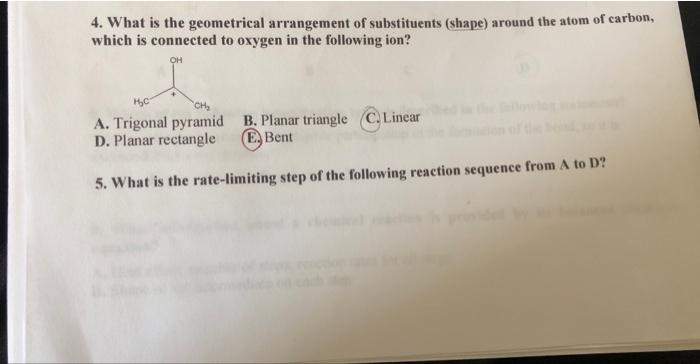 Solved 4. What is the geometrical arrangement of | Chegg.com