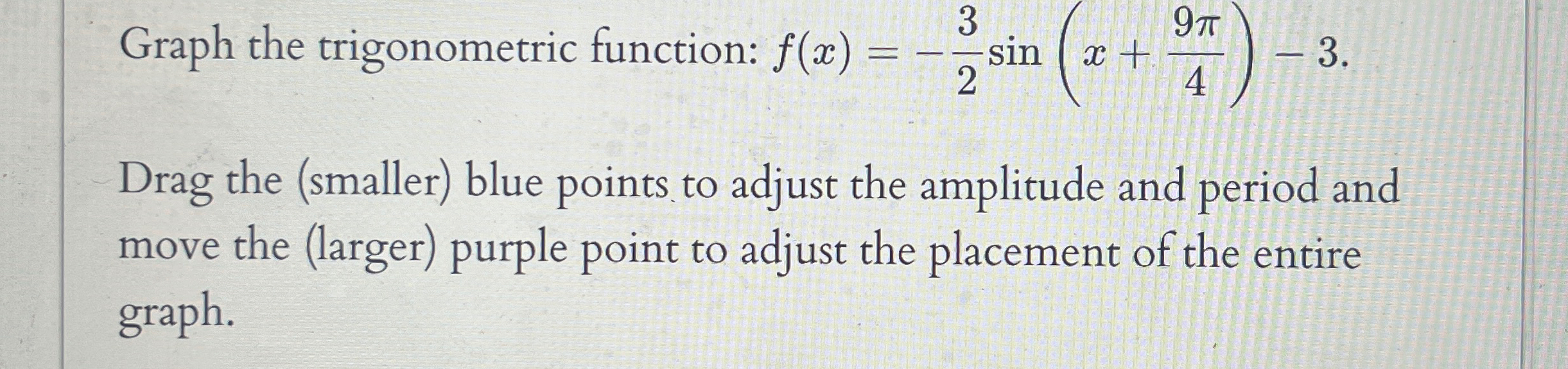 Solved Graph the trigonometric function: | Chegg.com