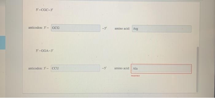 Solved For each codon, provide the anticodon and the | Chegg.com