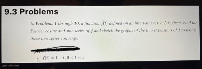 Solved In Problems 1 through 10, a function f(t) defined on | Chegg.com