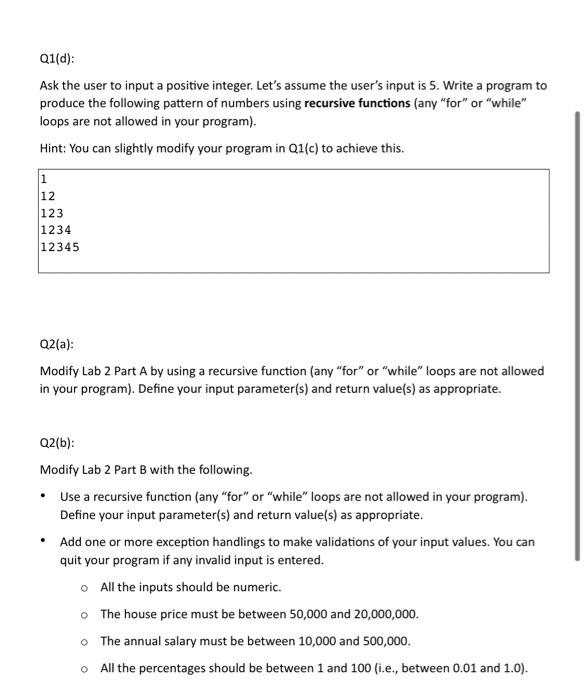 Solved COSC 101, Fall 2021, Lab 5 Q1(a): Ask the user to | Chegg.com