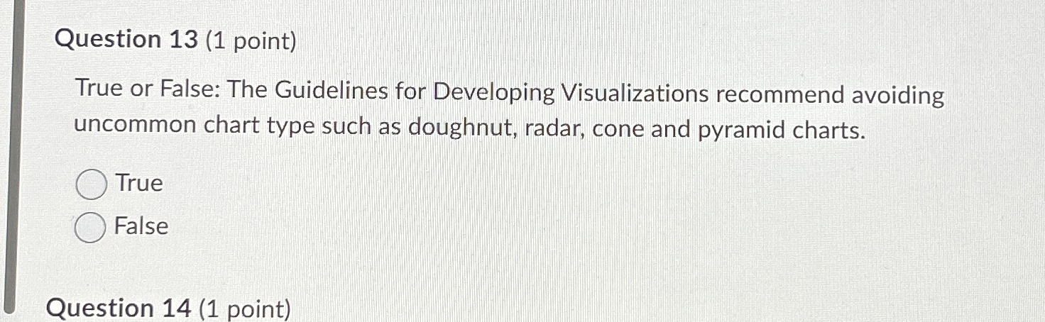 Solved Question 13 (1 ﻿point)True or False: The Guidelines | Chegg.com