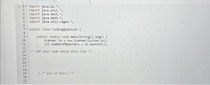Solved 3. Counting Quarters Write a program to count a pile | Chegg.com