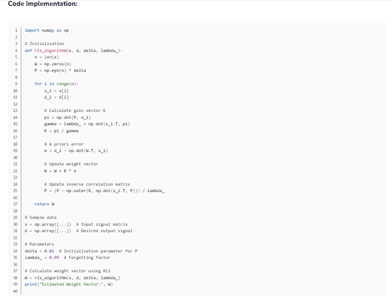Solved Could you share all Code Implementation with MATLAB ? | Chegg.com