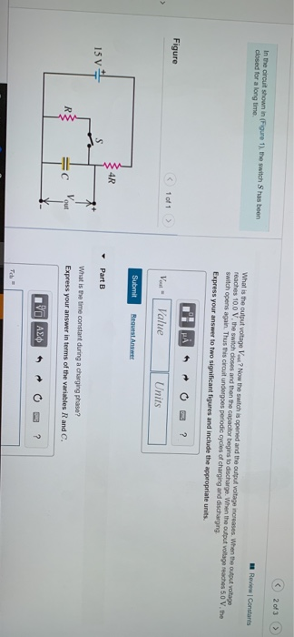 Solved In the circuit shown in Figure 1). the switch S has | Chegg.com