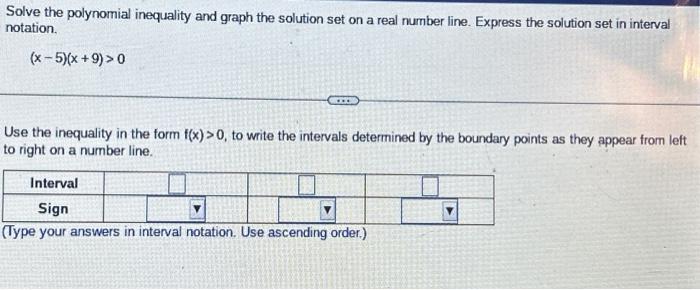 Solved Solve the polynomial inequality and graph the | Chegg.com