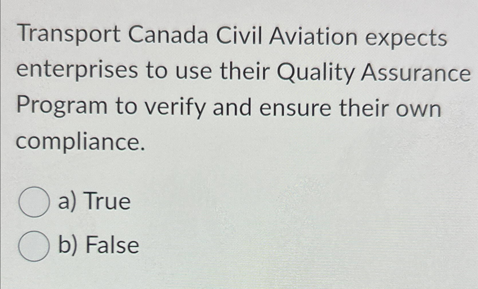 Solved Transport Canada Civil Aviation expects enterprises | Chegg.com