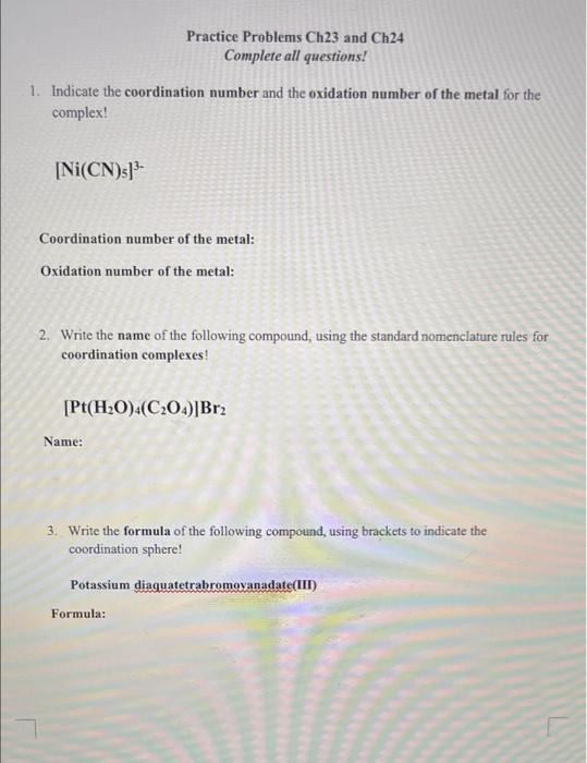 Solved Practice Problems Ch23 and Ch24 Complete all | Chegg.com