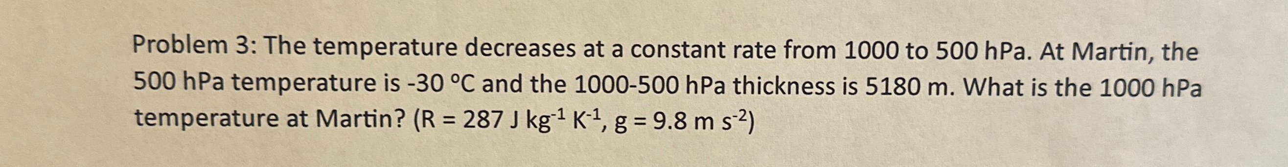 Solved Problem 3: The temperature decreases at a constant | Chegg.com