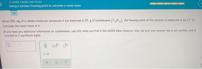 Solved O GASES, LIQUIDS, AND SOLIDS Using a solution | Chegg.com
