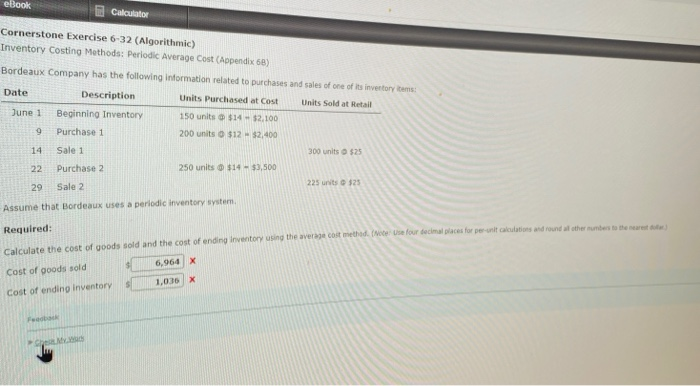 Solved eBook Calculator Cornerstone Exercise 6-32 | Chegg.com