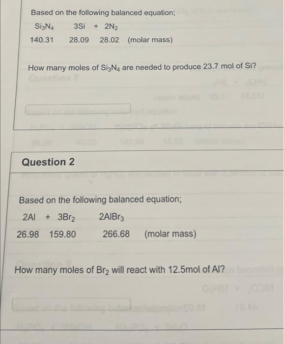 Solved Based on the following balanced equation; How many | Chegg.com