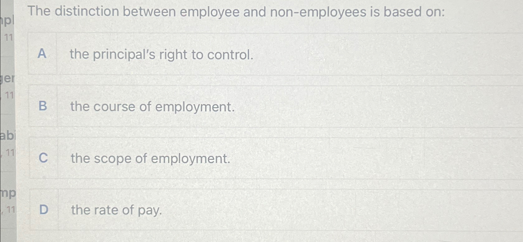 Solved The distinction between employee and non-employees is | Chegg.com