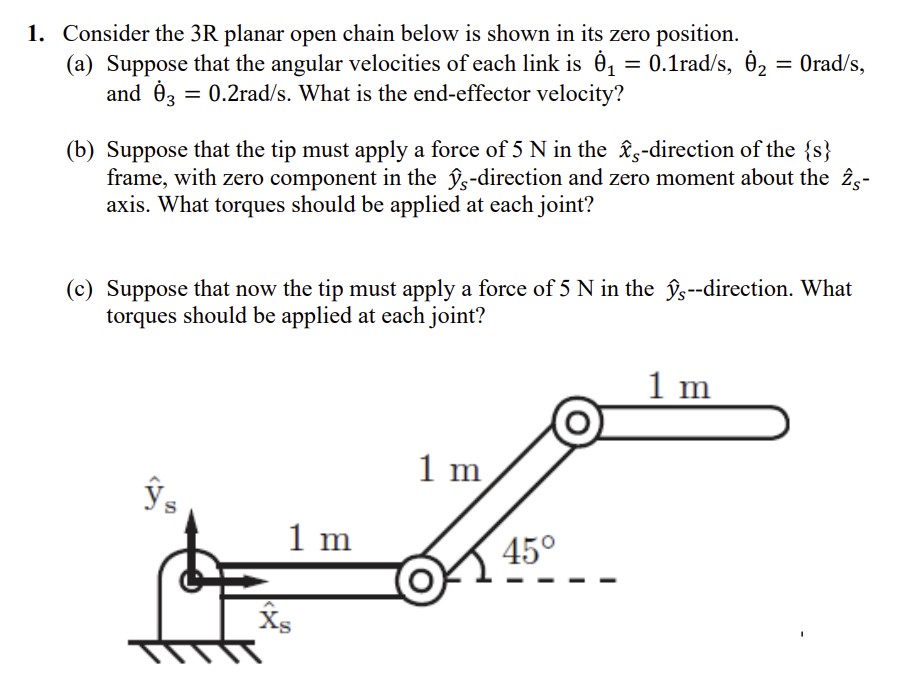 Solved "This is a robotics problem. Please provide a precise | Chegg.com