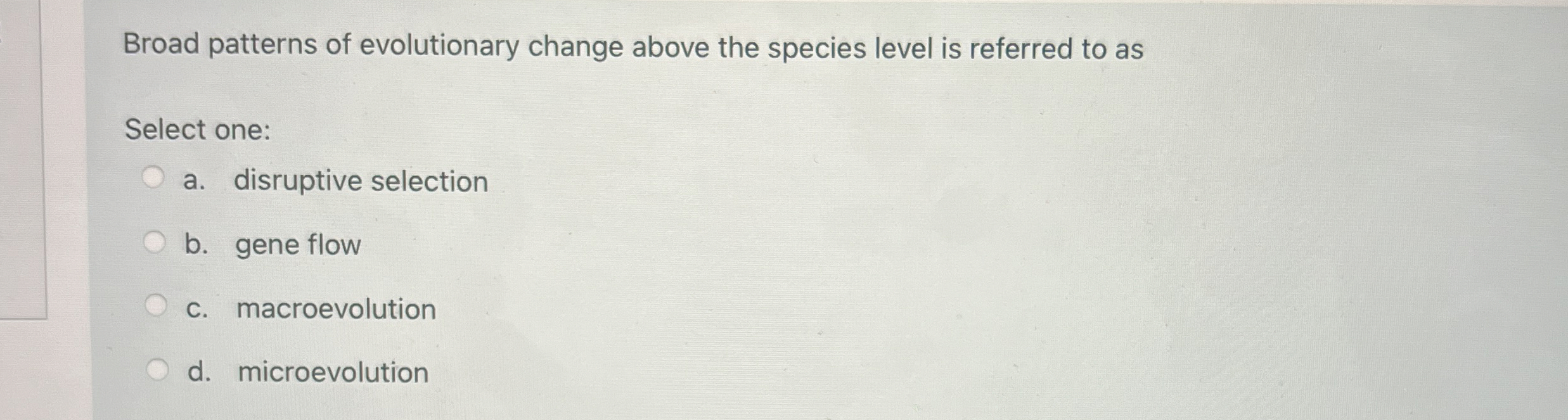 Solved Broad patterns of evolutionary change above the | Chegg.com