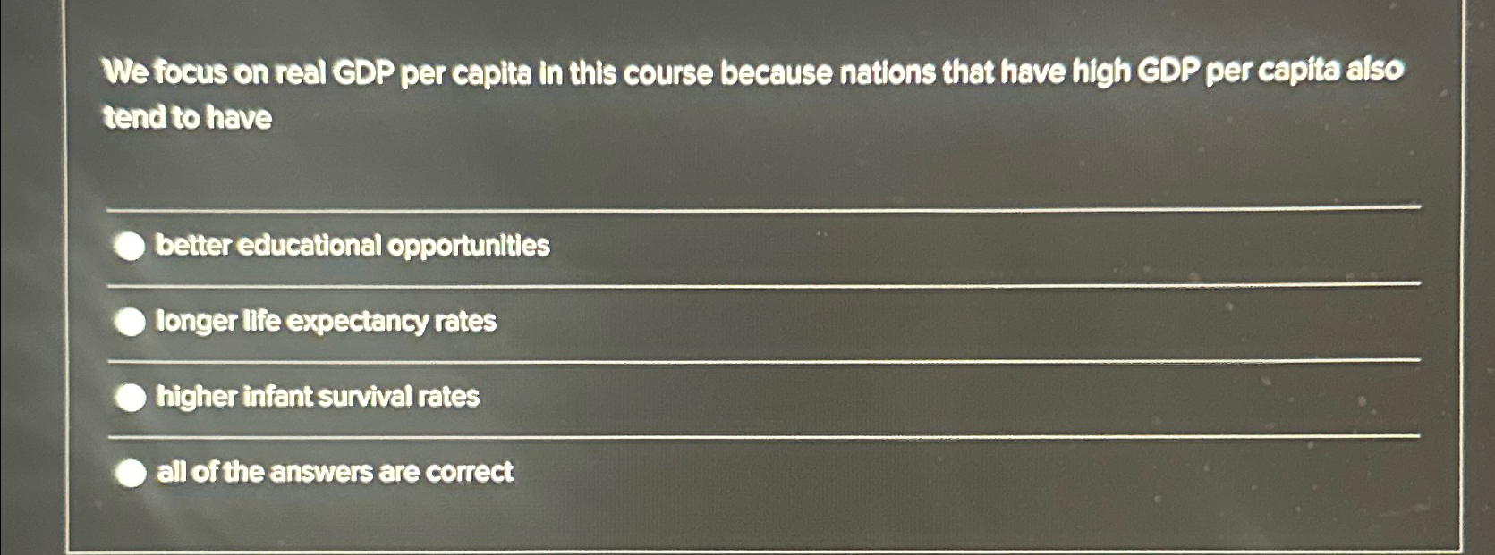 Solved We focus on real CDP per capita in this course | Chegg.com