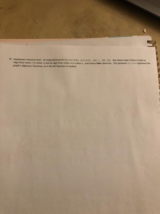 Solved 10. Implementa function bool | Chegg.com