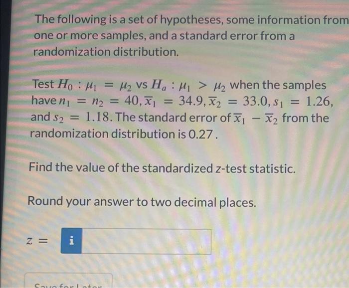 Solved The Following Is A Set Of Hypotheses Some